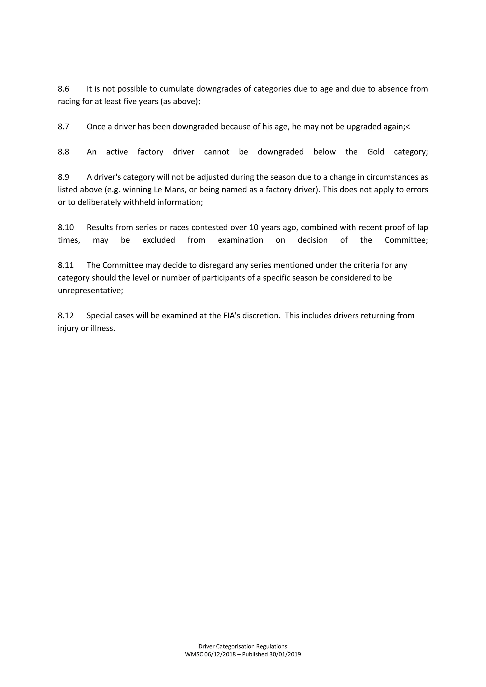 FIA Driver categorisation regulations | PDF