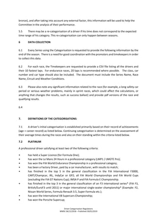 FIA Driver categorisation regulations | PDF