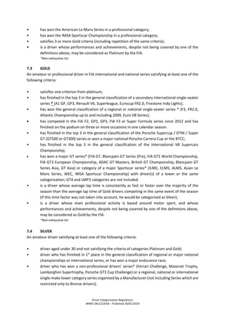 FIA Driver categorisation regulations | PDF