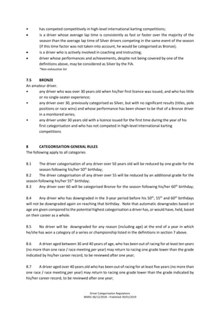 FIA Driver categorisation regulations | PDF