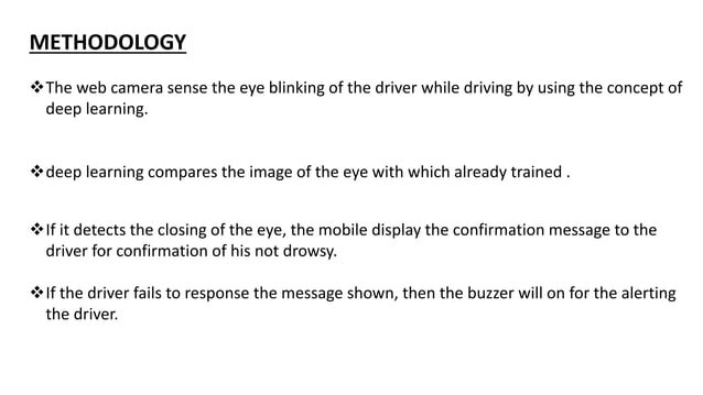 Driver drowsinees detection and alert.pptx slide | PPTX