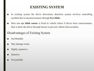 Driver drowsiness monitoring system using visual behavior and Machine Learning. | PPTX | Ear ...