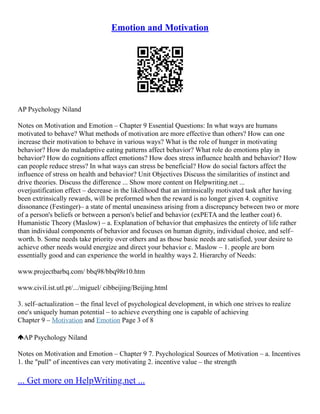 Drive Reduction Theory | PDF