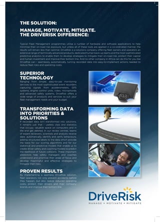 Drive risk , Logistics and transport | PDF