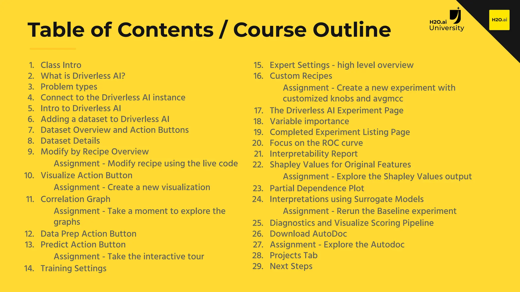 H2O Driverless AI Starter Course - Slides and Assignments | PDF