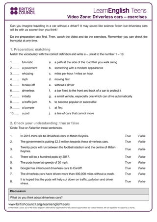 Driverless cars -_exercises | PDF