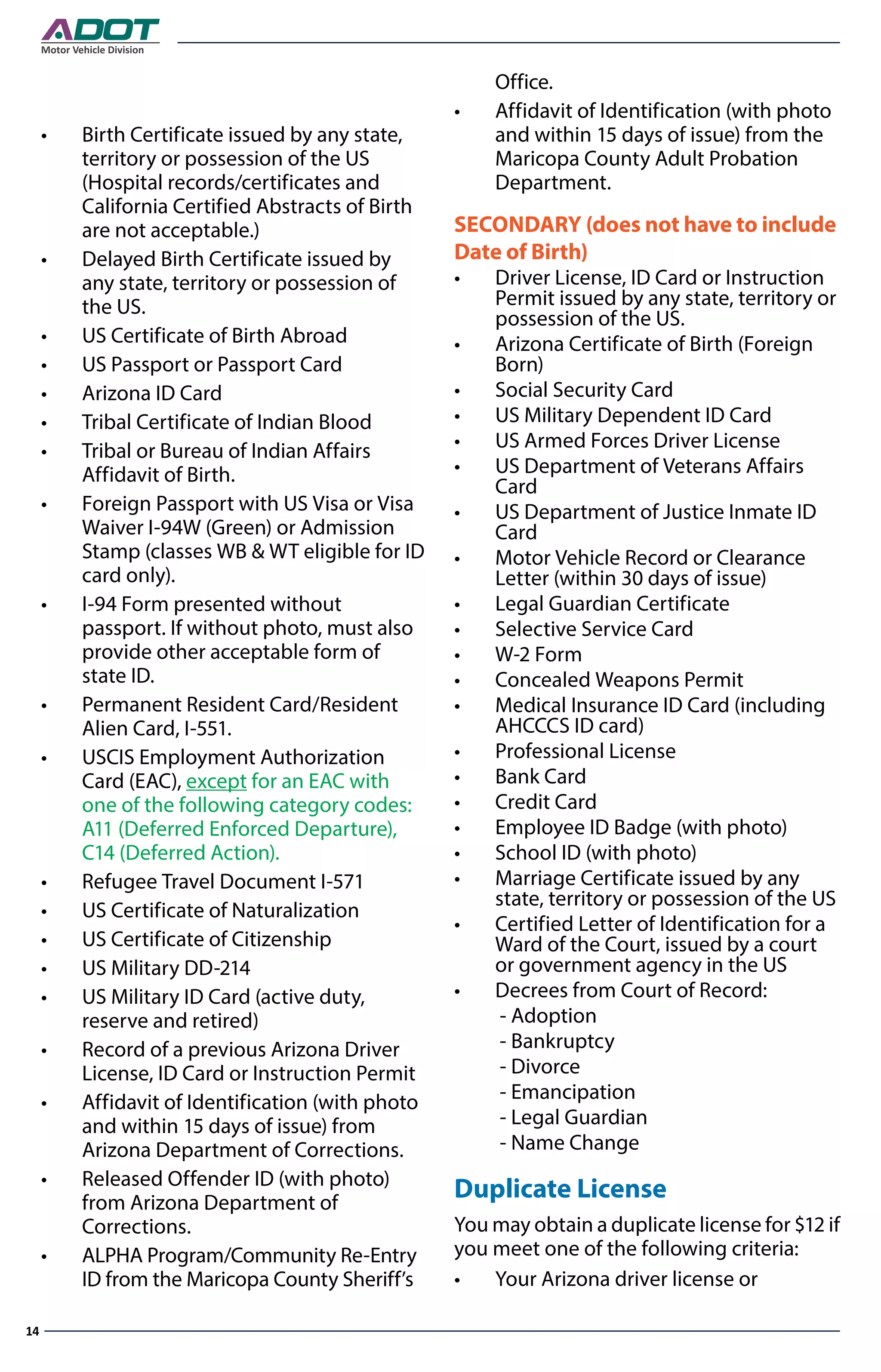 Arizona Driver License Manual | PDF