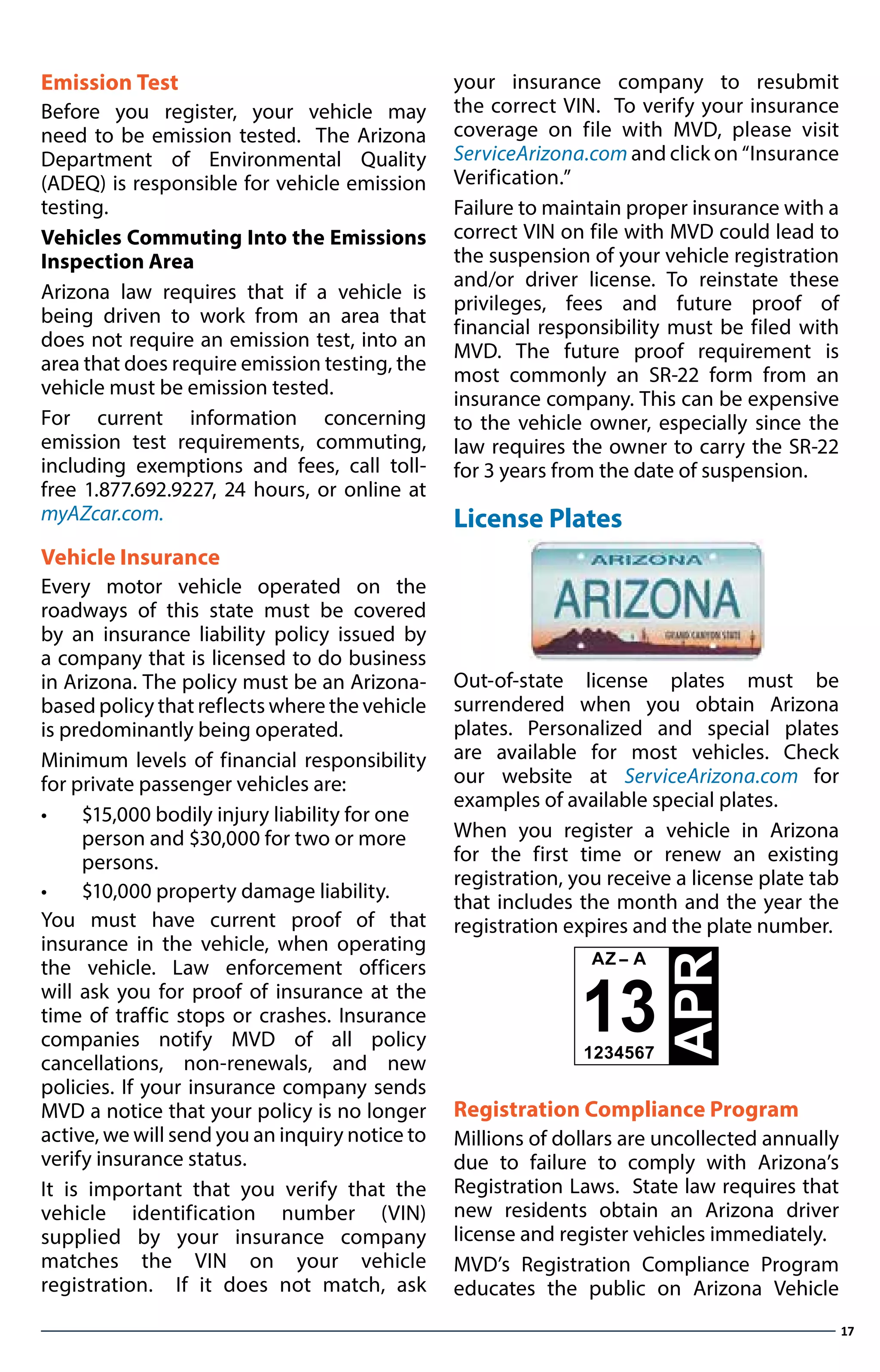 Arizona Driver License Manual | PDF