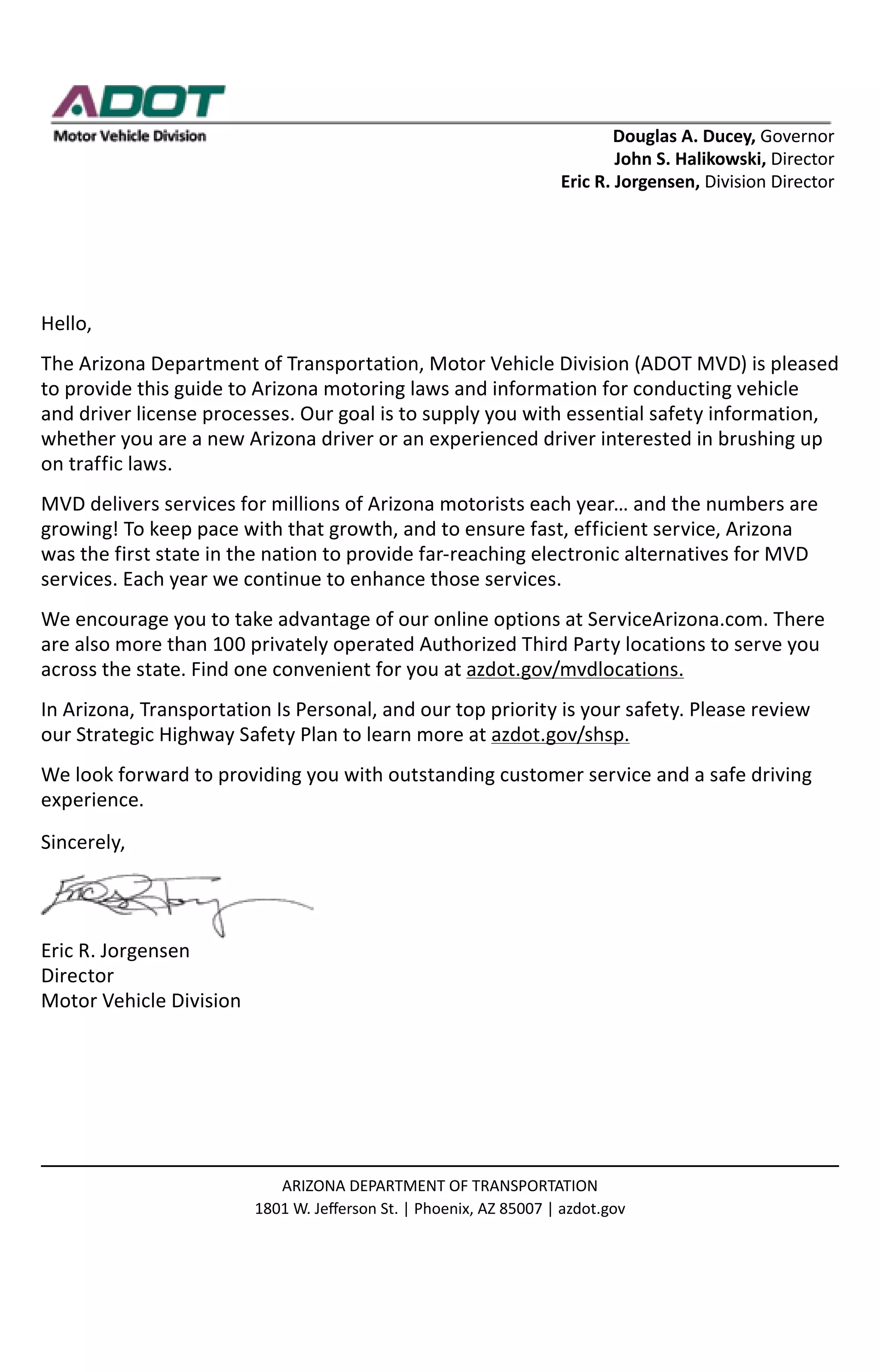 Arizona Driver License Manual | PDF