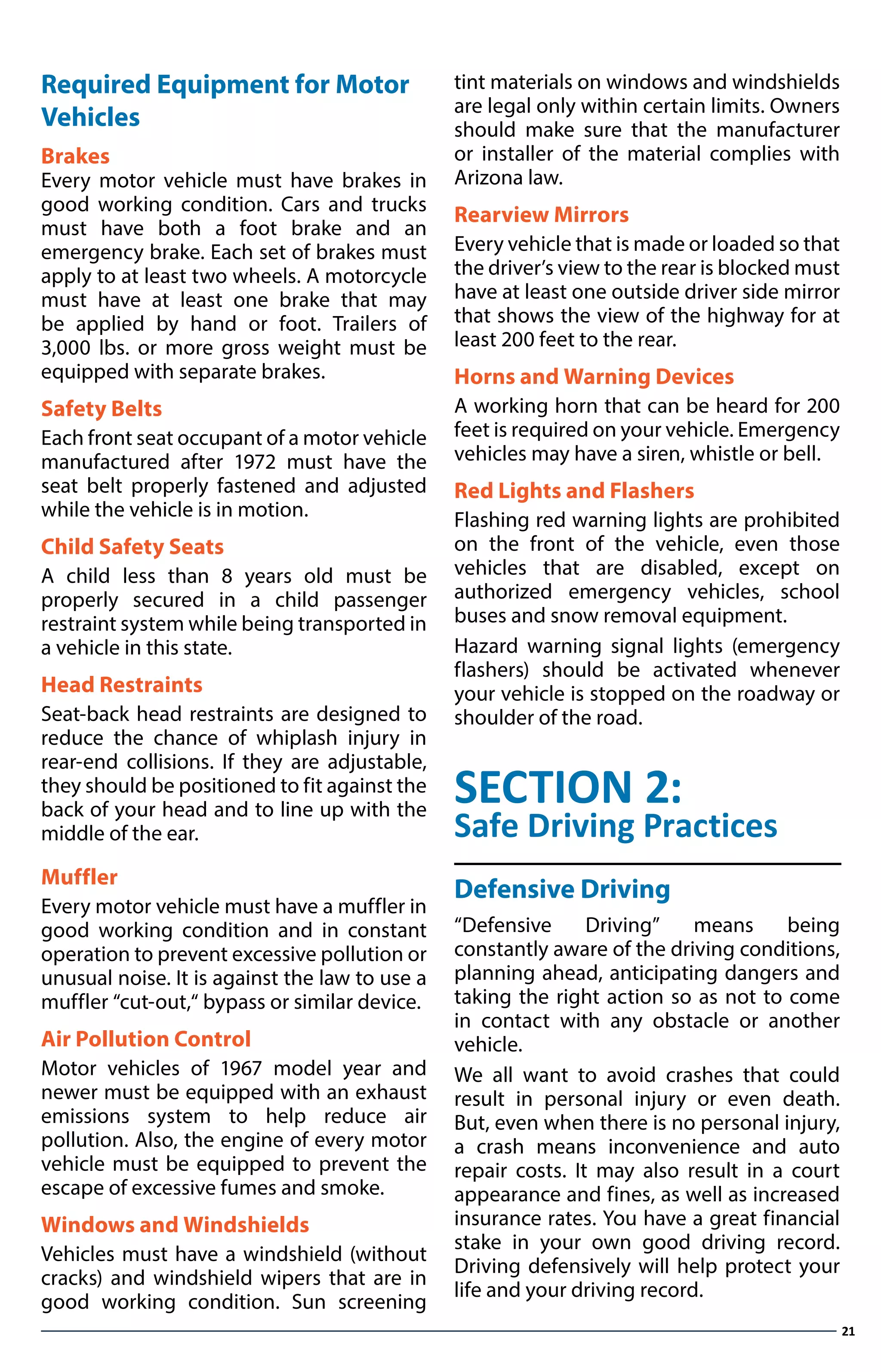 Arizona Driver License Manual | PDF