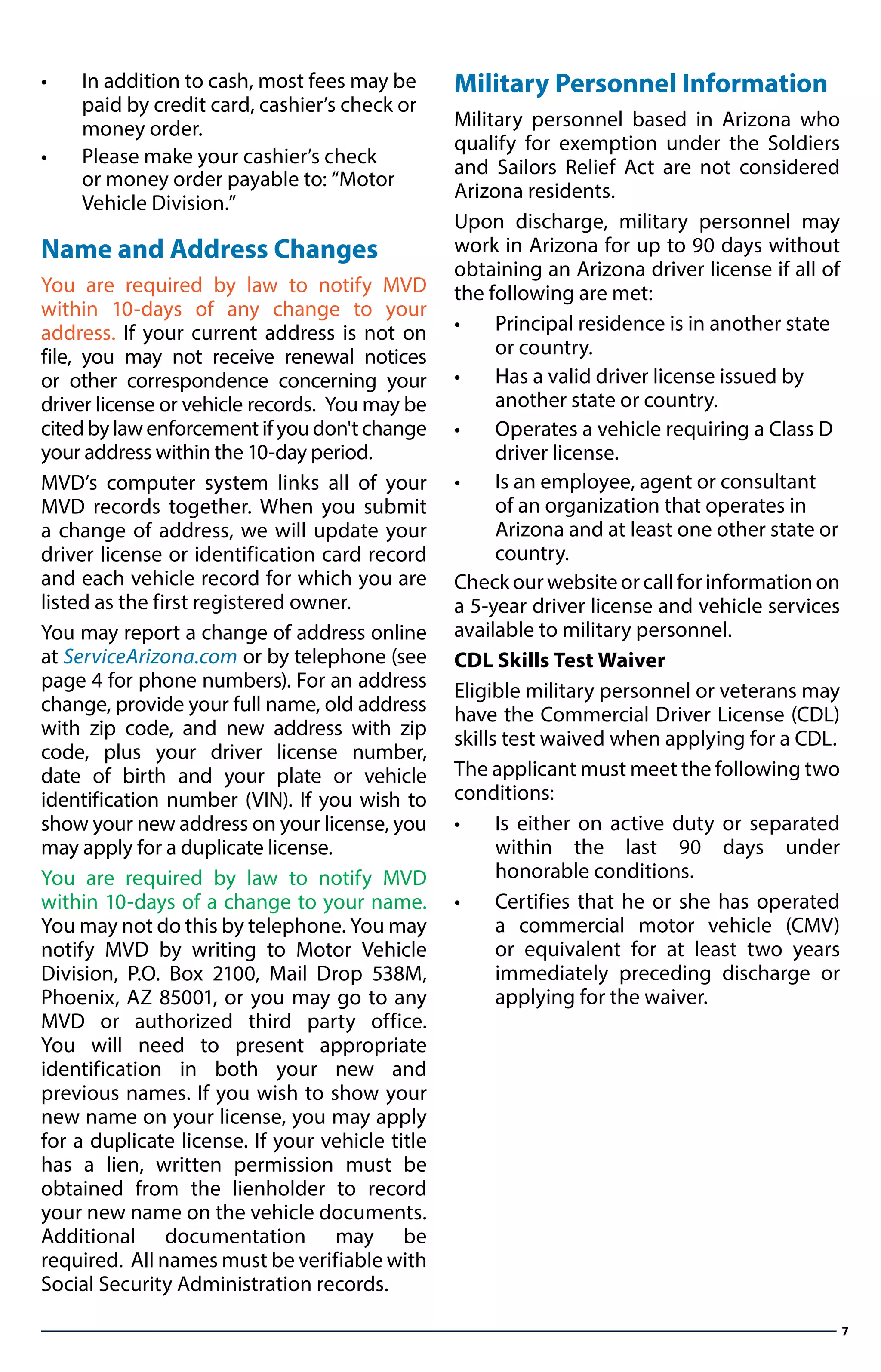 Arizona Driver License Manual | PDF