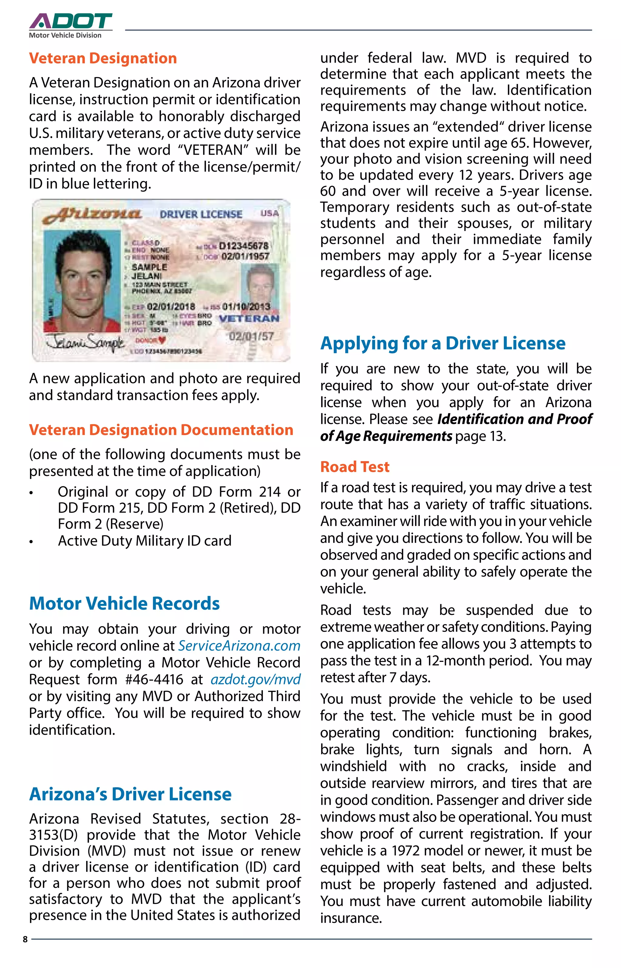 Arizona Driver License Manual | PDF