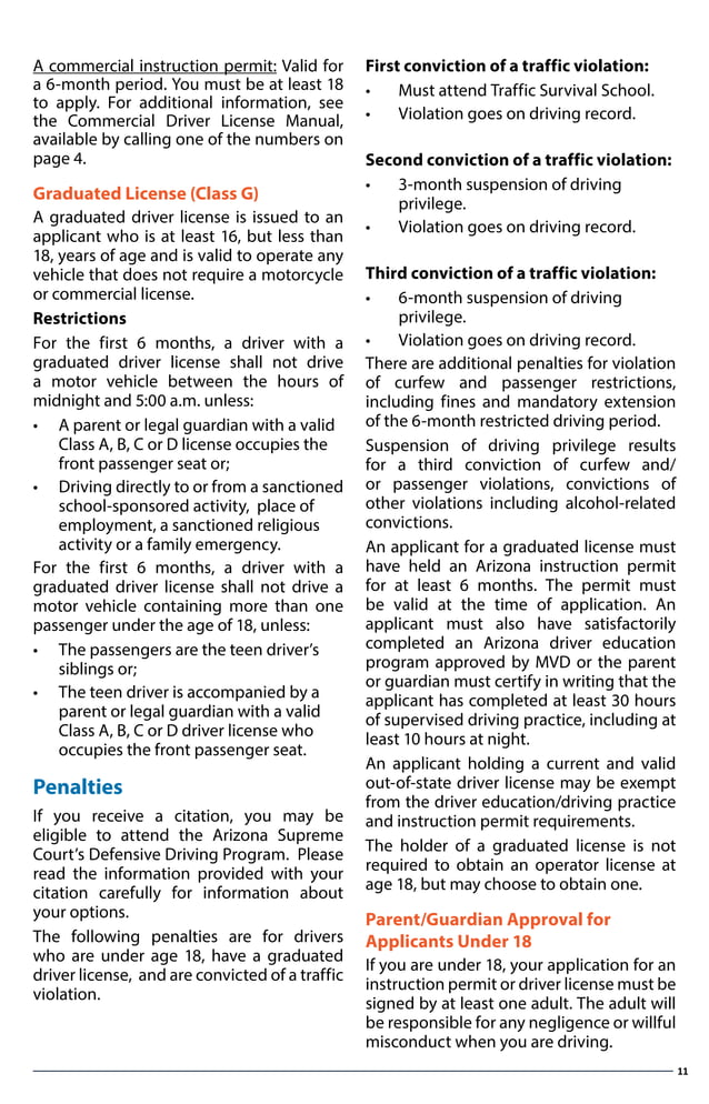 Arizona Driver License Manual | PDF | Auto Type | Automotive