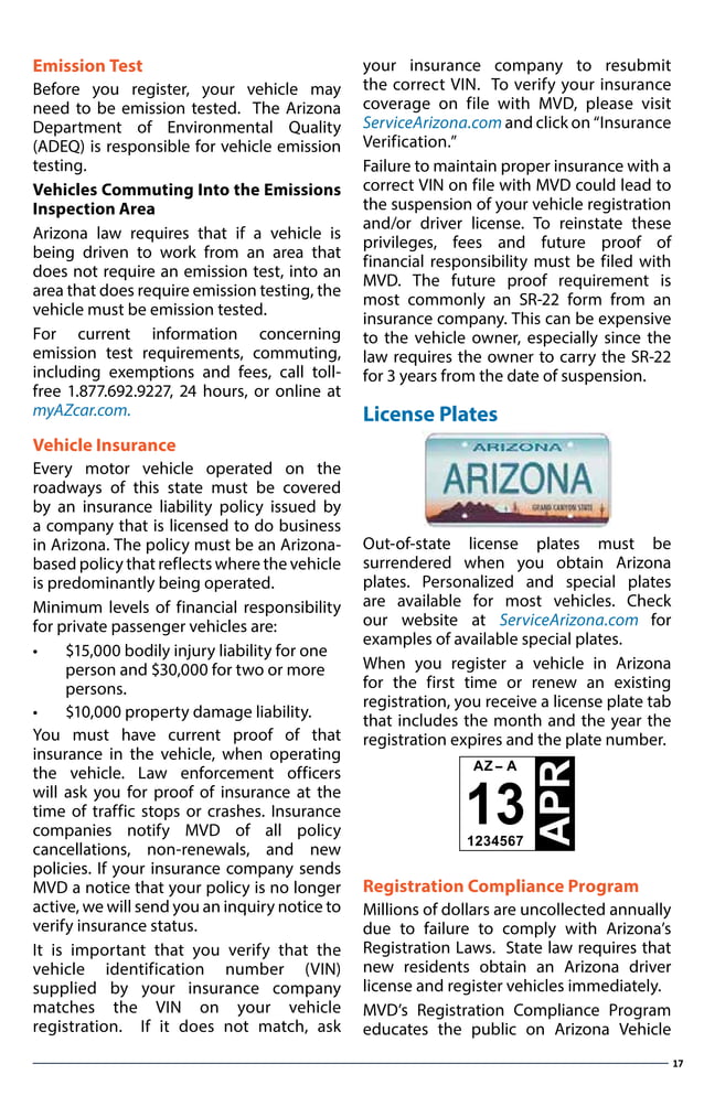 Arizona Driver License Manual | PDF | Auto Type | Automotive