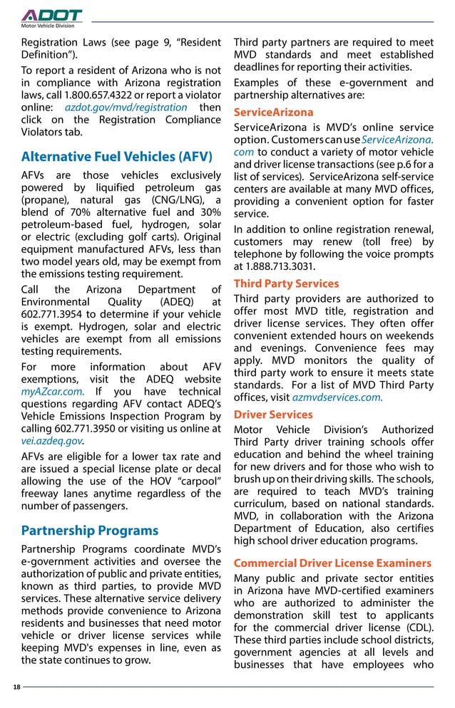 Arizona Driver License Manual | PDF | Auto Type | Automotive