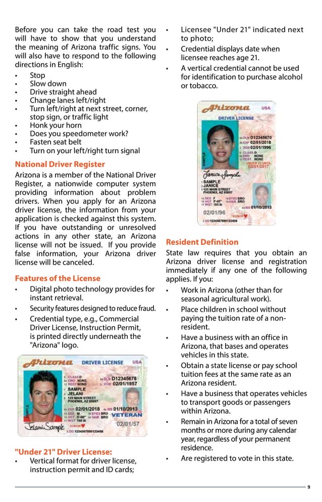 Arizona Driver License Manual | PDF | Auto Type | Automotive