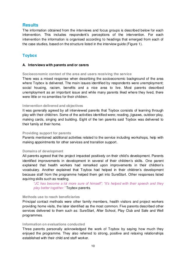 Early Child Development Report On Case Studies Early Child Development Report On Case Studies