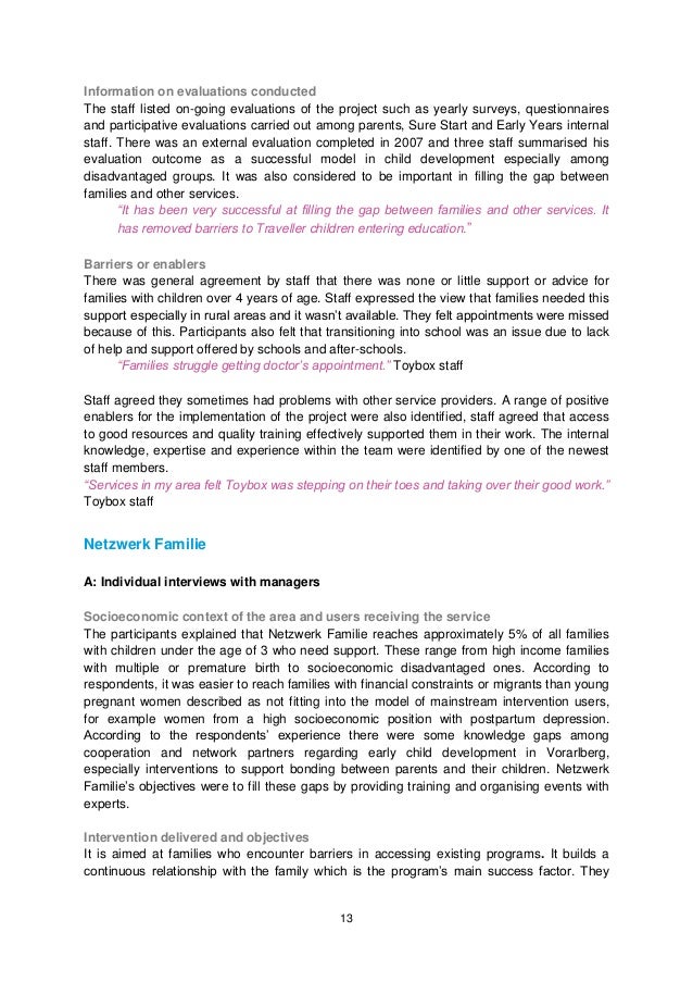Early Child Development Report On Case Studies Early Child Development Report On Case Studies
