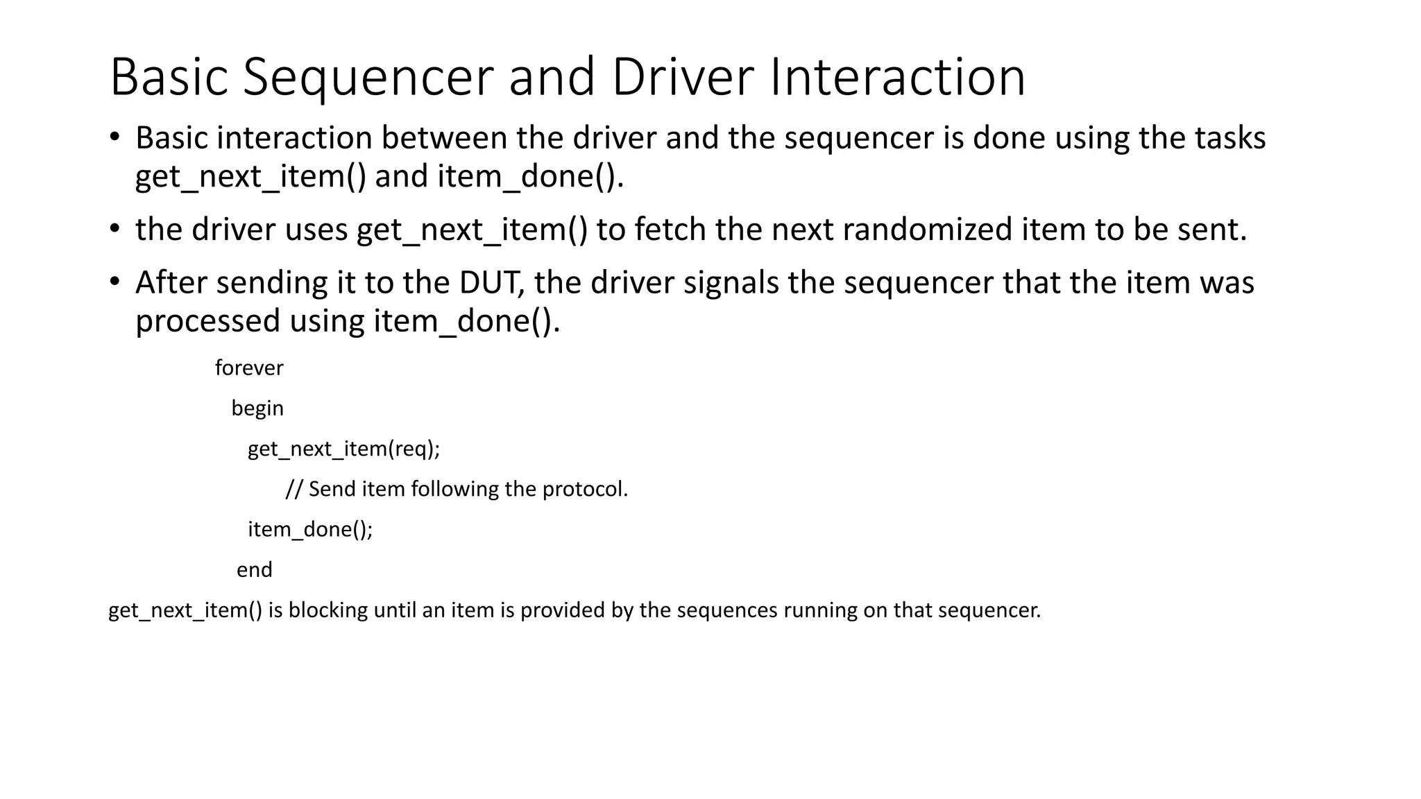 UVM Driver sequencer handshaking | PPTX
