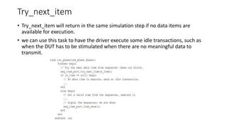 UVM Driver sequencer handshaking | PPTX