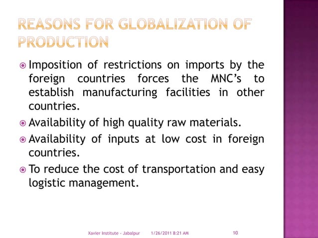 Drivers, globalization of market, production, | PPTX | Business ...