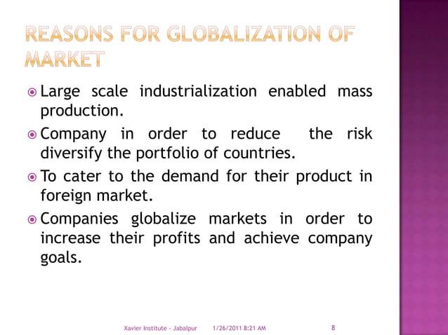 Drivers, globalization of market, production, | PPTX | Business ...