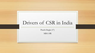 Drivers of CSR in India | PPTX