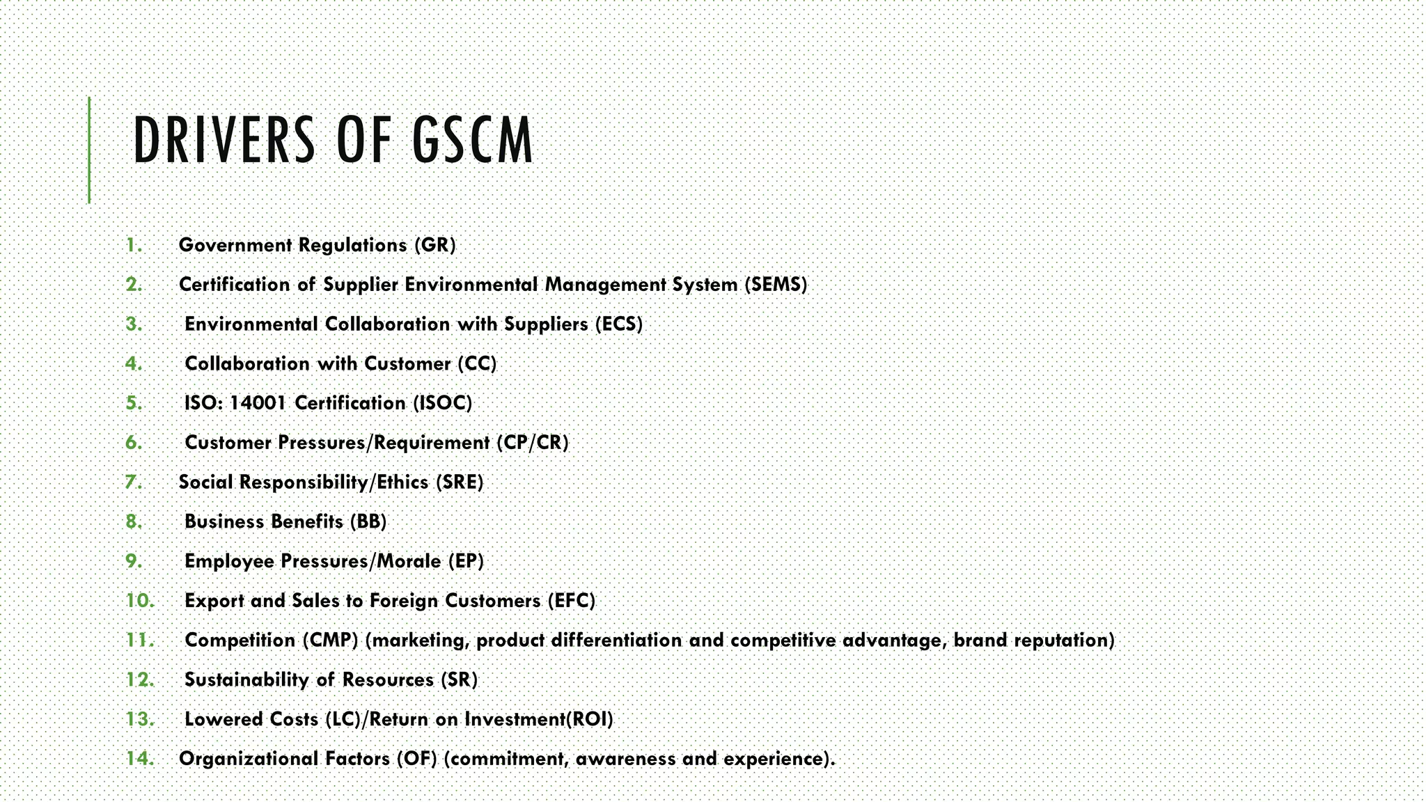 Drivers of green supply chain management | PDF