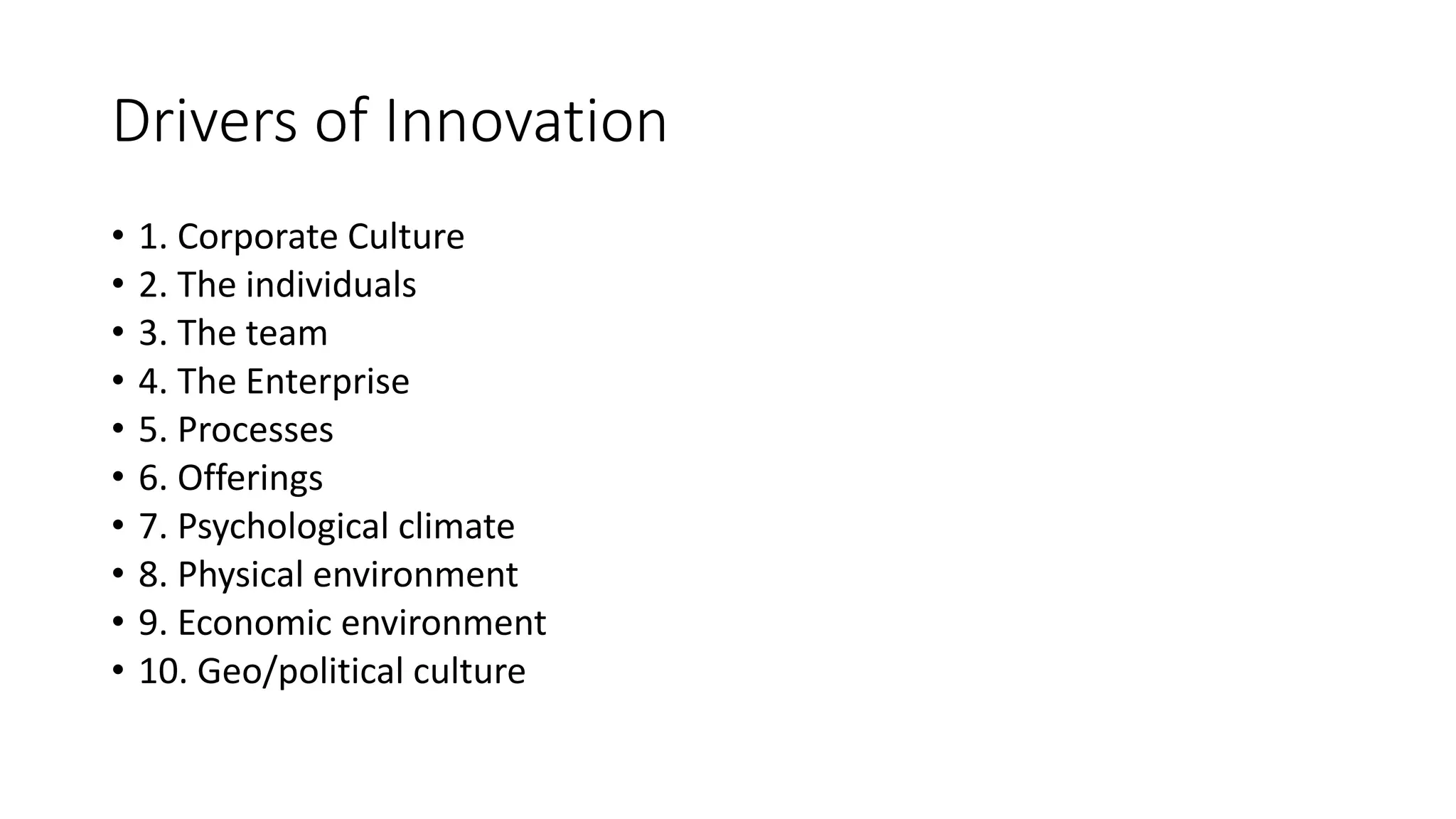 Drivers of innovation | PPTX