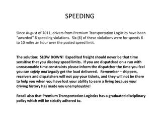 Unsafe Driving - CSA Basic Training | PPT