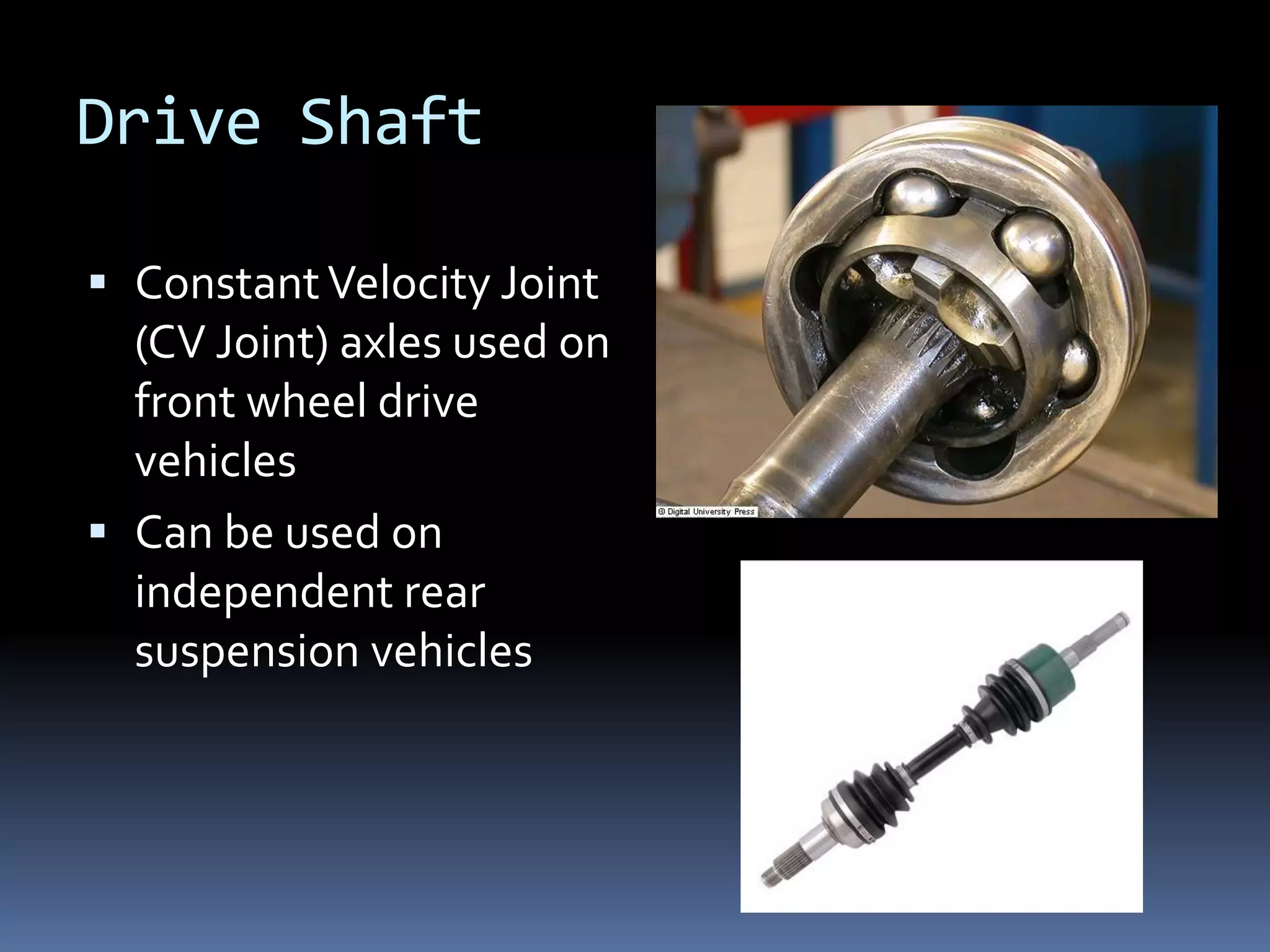 Drive shafts and transfer cases | PPTX