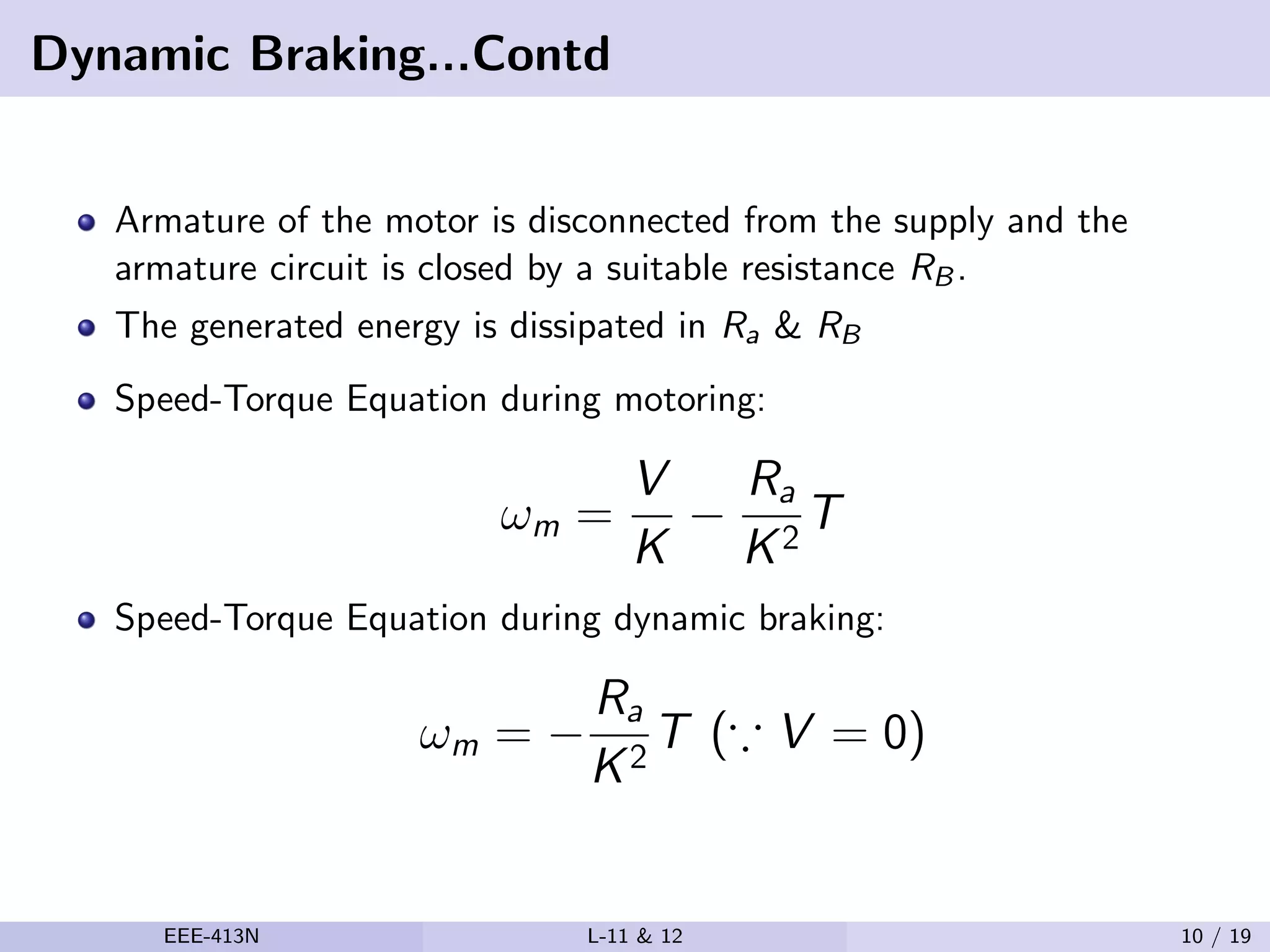 Drives lec 11_12_Braking of DC Motors | PDF