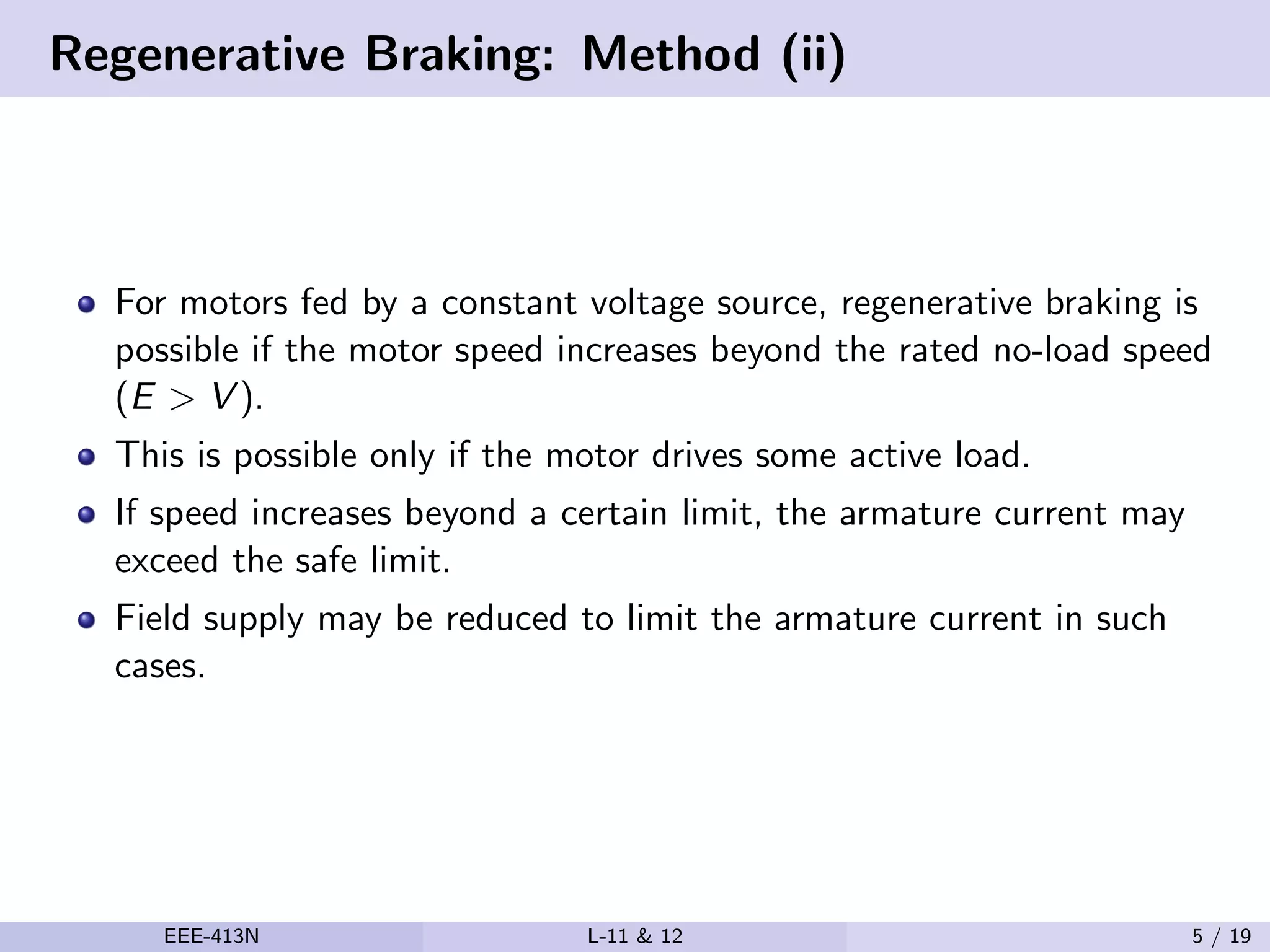 Drives lec 11_12_Braking of DC Motors | PDF