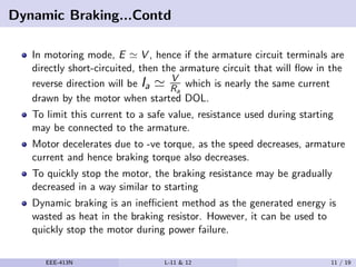 Drives lec 11_12_Braking of DC Motors | PDF