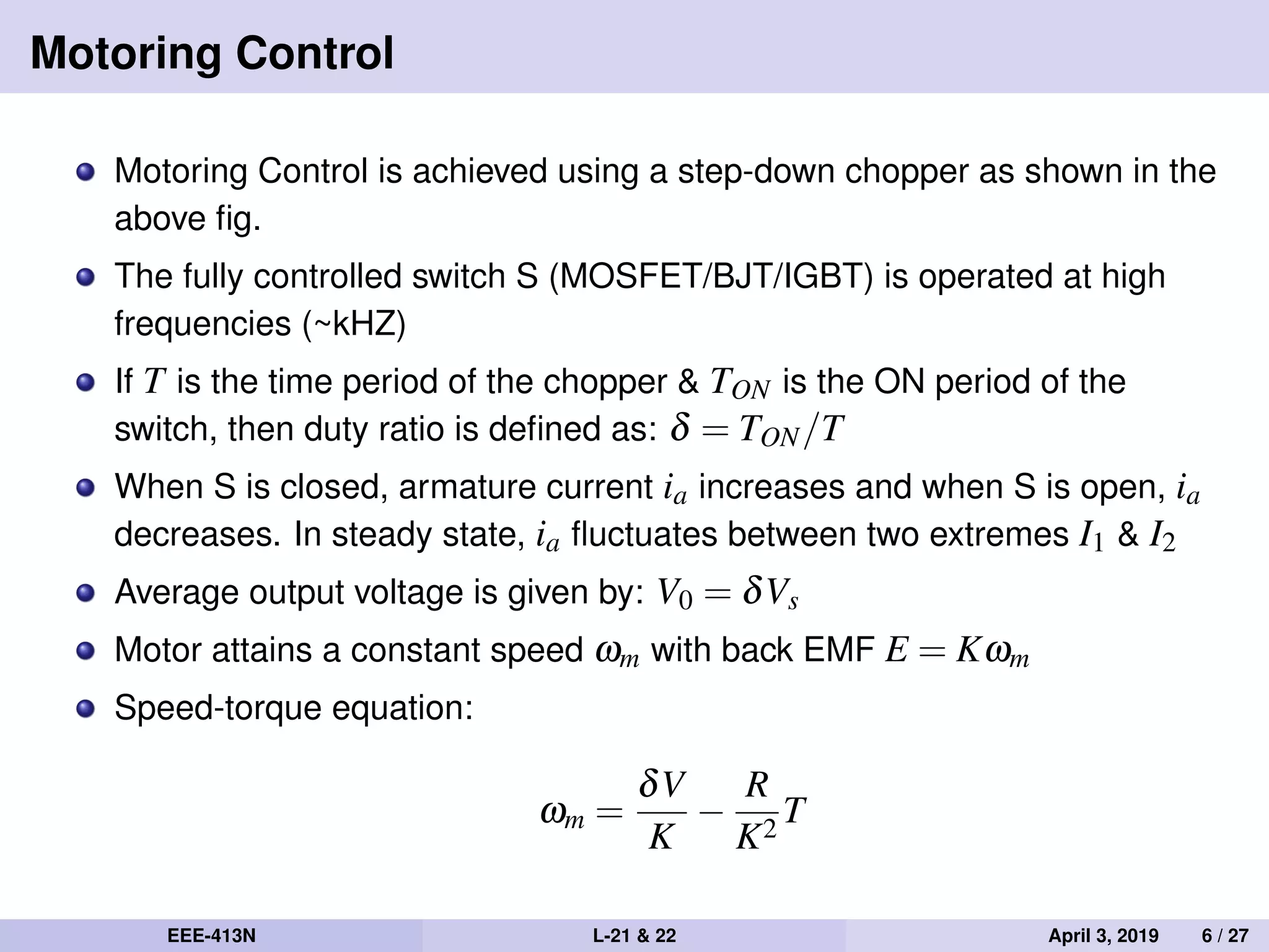 Drives lec 21_22_Chopper Controlled DC Drives | PDF