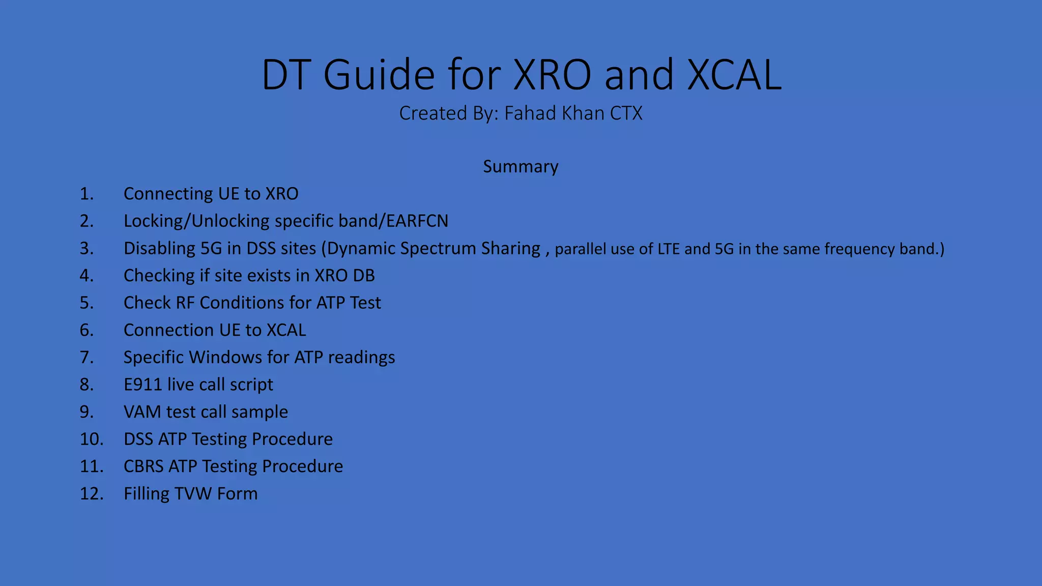 Drive Testing Guide XRO and CAL.pptx