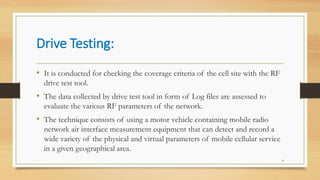 Drive testing in mobile networks | PDF