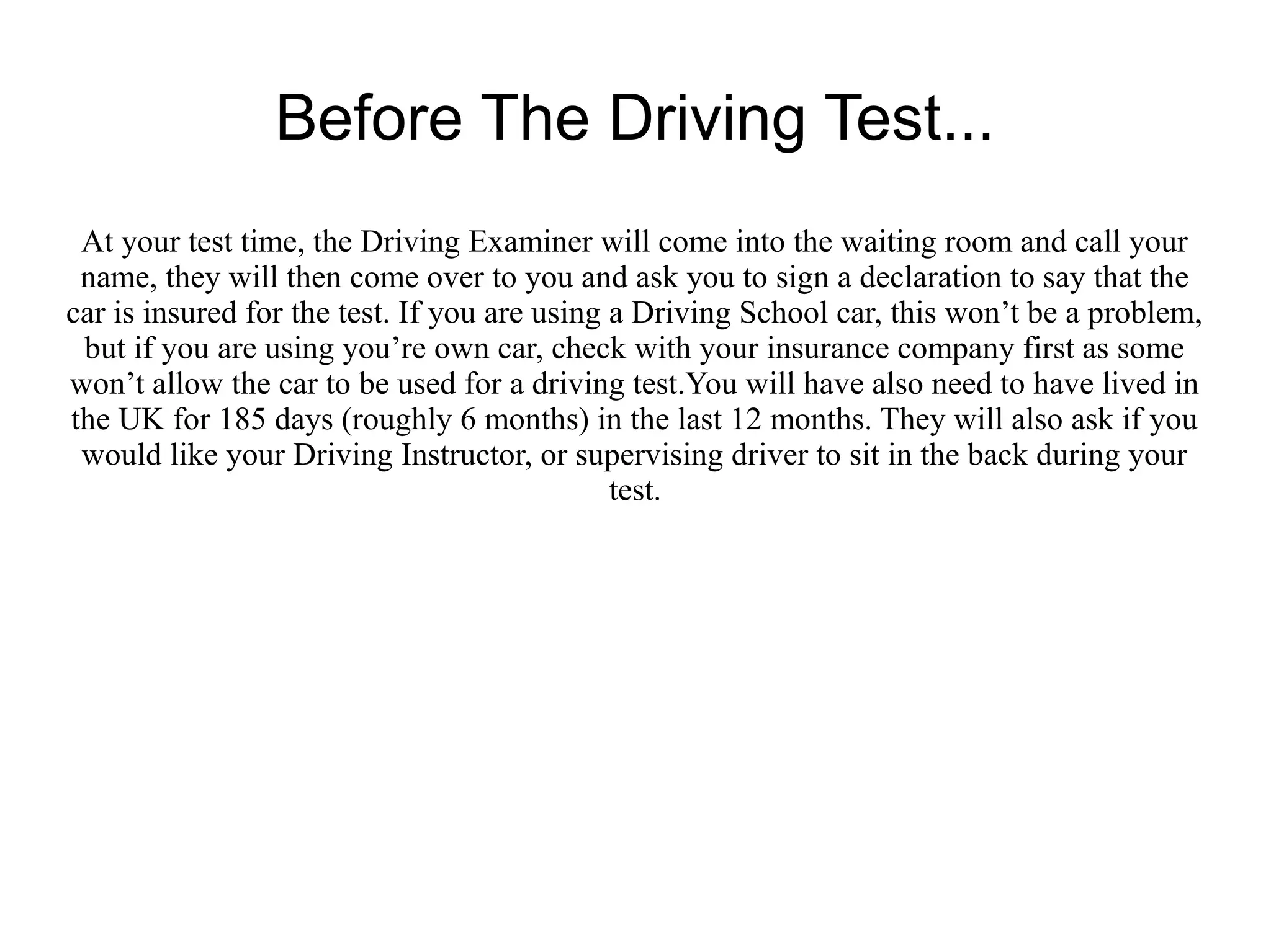 Whats Happens On The Driving Test | ODP