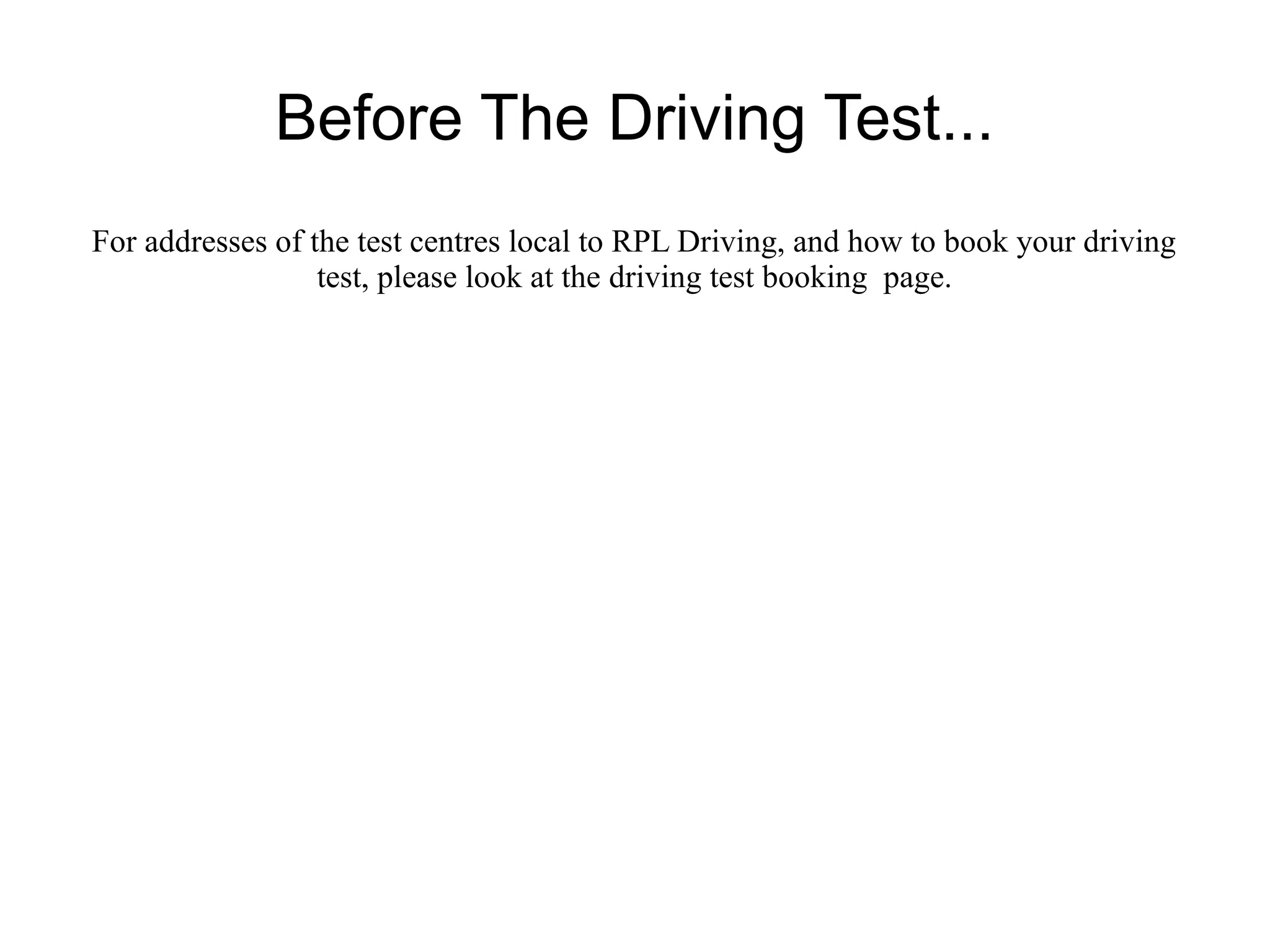 Whats Happens On The Driving Test | ODP
