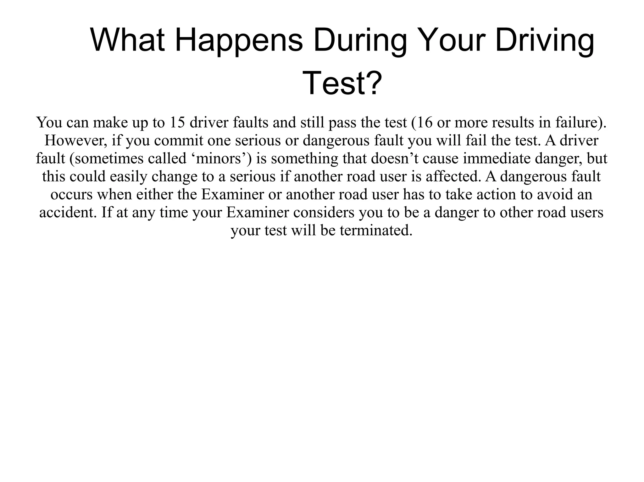 Whats Happens On The Driving Test | ODP