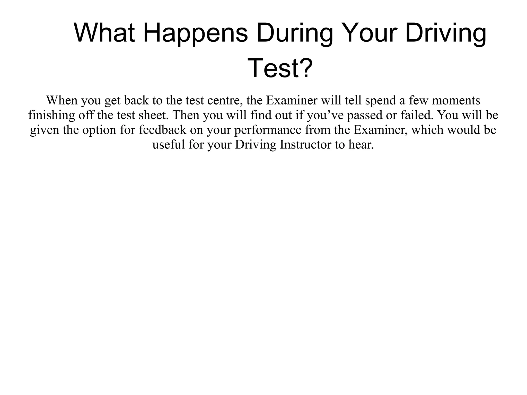 Whats Happens On The Driving Test | ODP