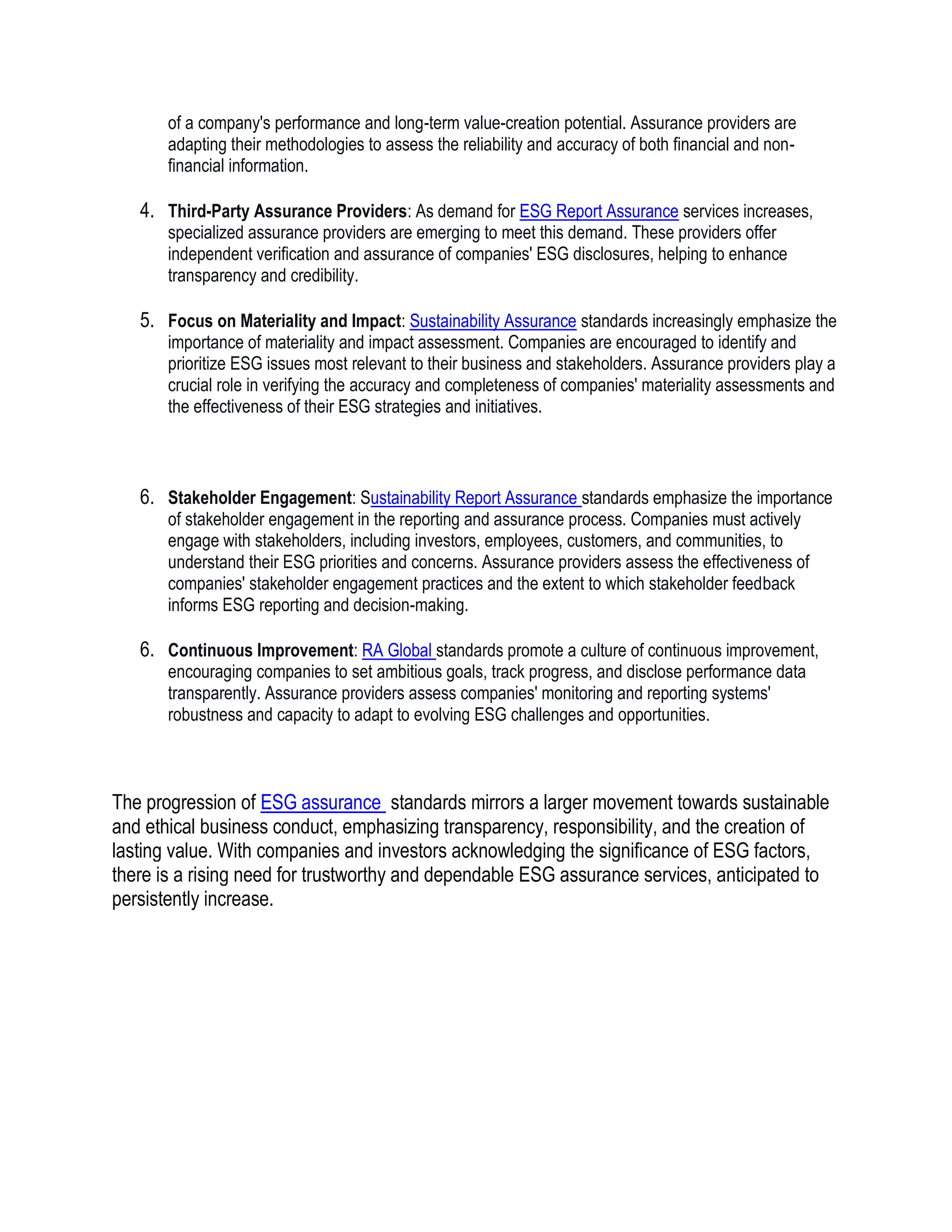 Driving Accountability: The Evolution of ESG Assurance Standards | PDF