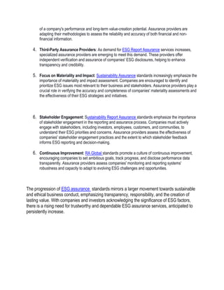 Driving Accountability: The Evolution of ESG Assurance Standards | PDF