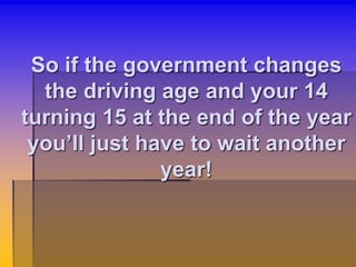 Driving age presontation | PPTX