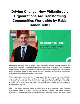 Driving Change_ How Philanthropic Organizations Are Transforming ...