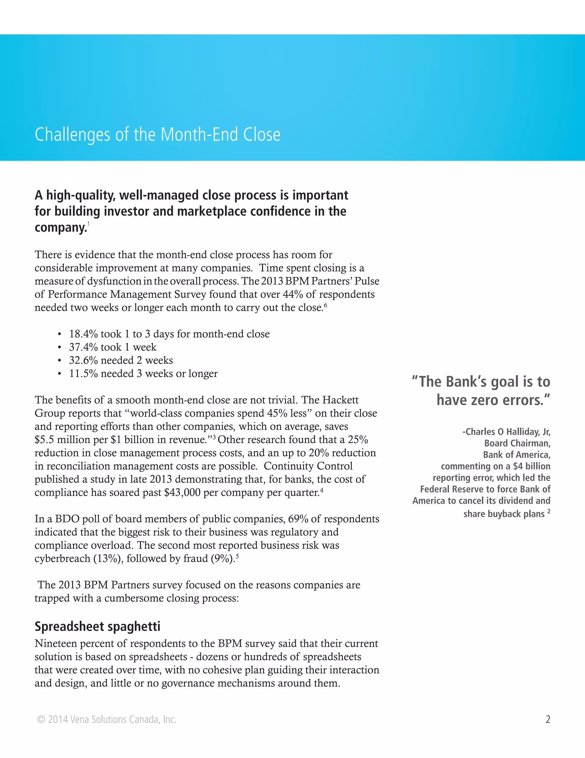 Driving efficiencies in the new month end close - vena solutions | PDF