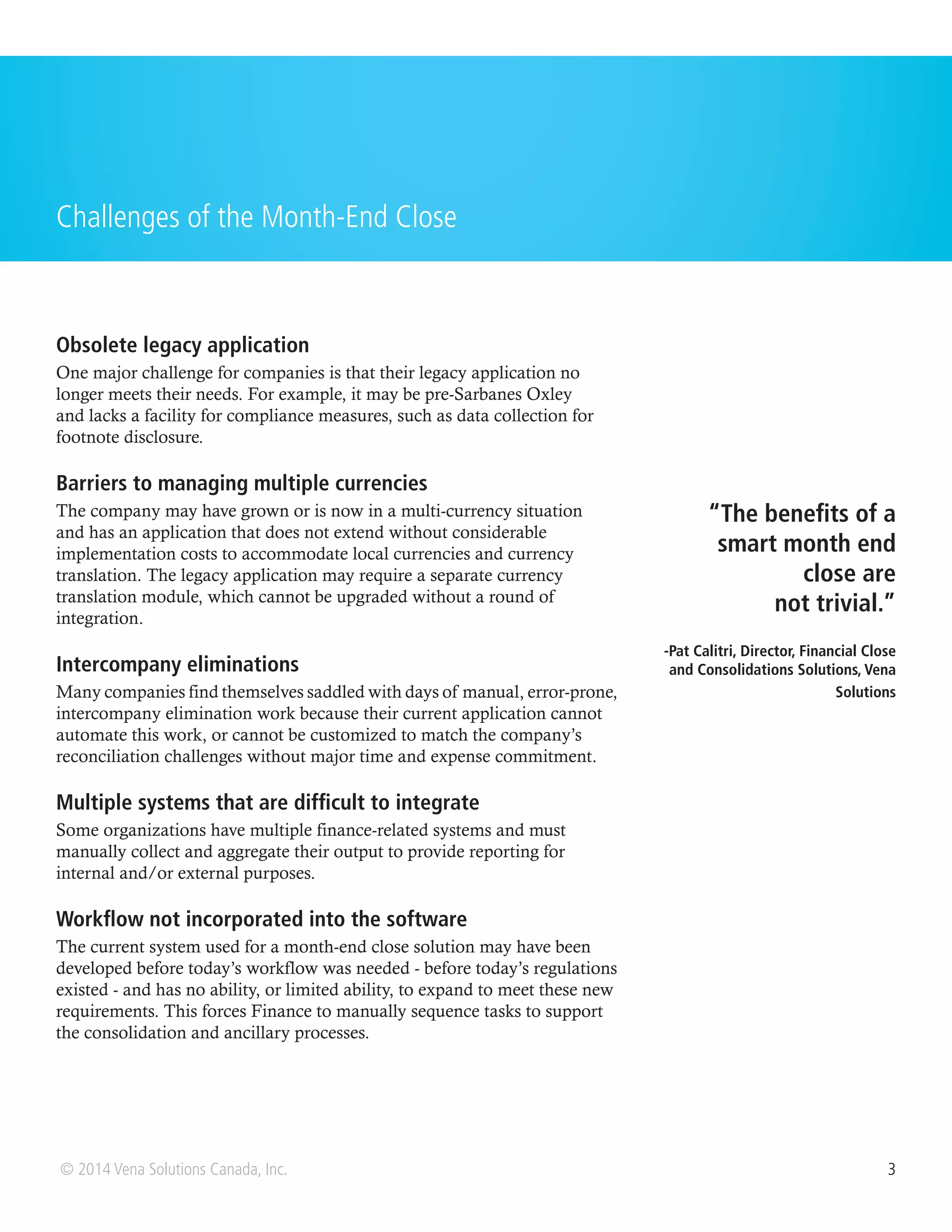 Driving efficiencies in the new month end close - vena solutions | PDF