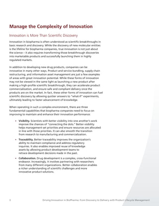 Driving Innovation In Bio Pharma W Plm | PDF