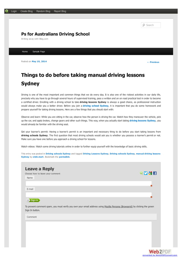 Driving lessons sydney,driving schools sydney | PDF