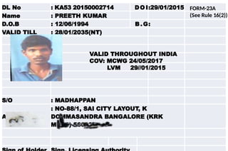 Driving License - Smart CArd - PREETH KUMAR.pptx